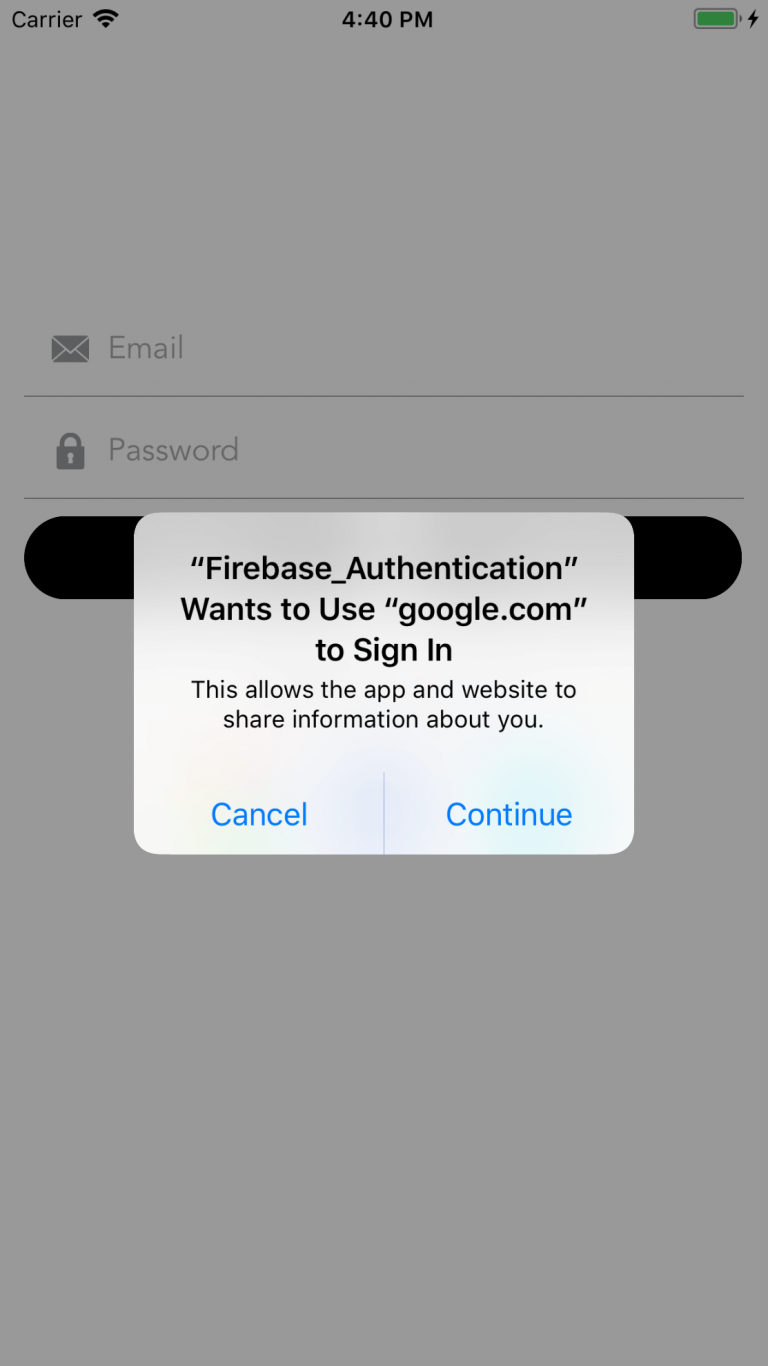 Firebase Authentication for iOS with Swift 4